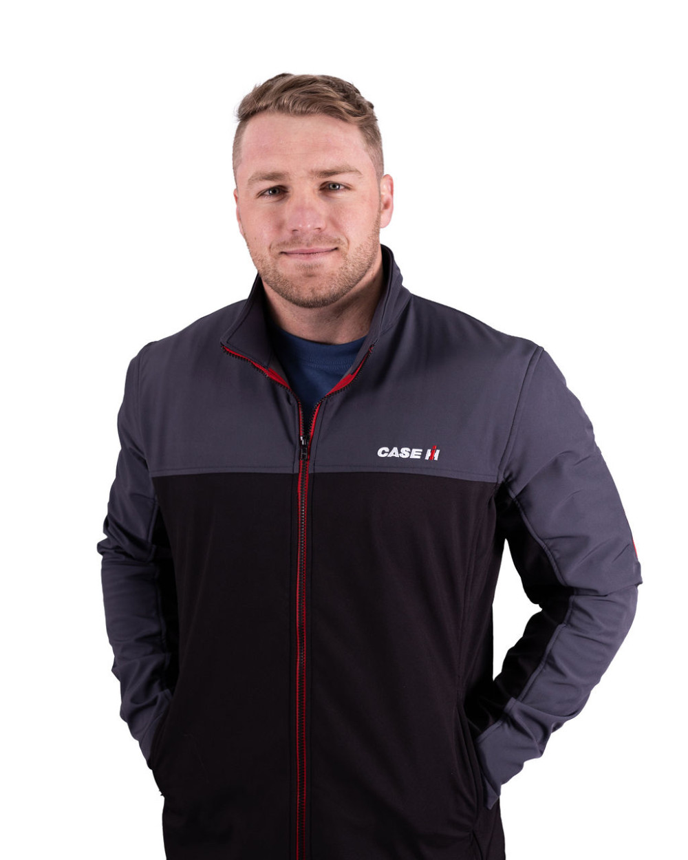 MENS Softshell GREY, BLACK & RED