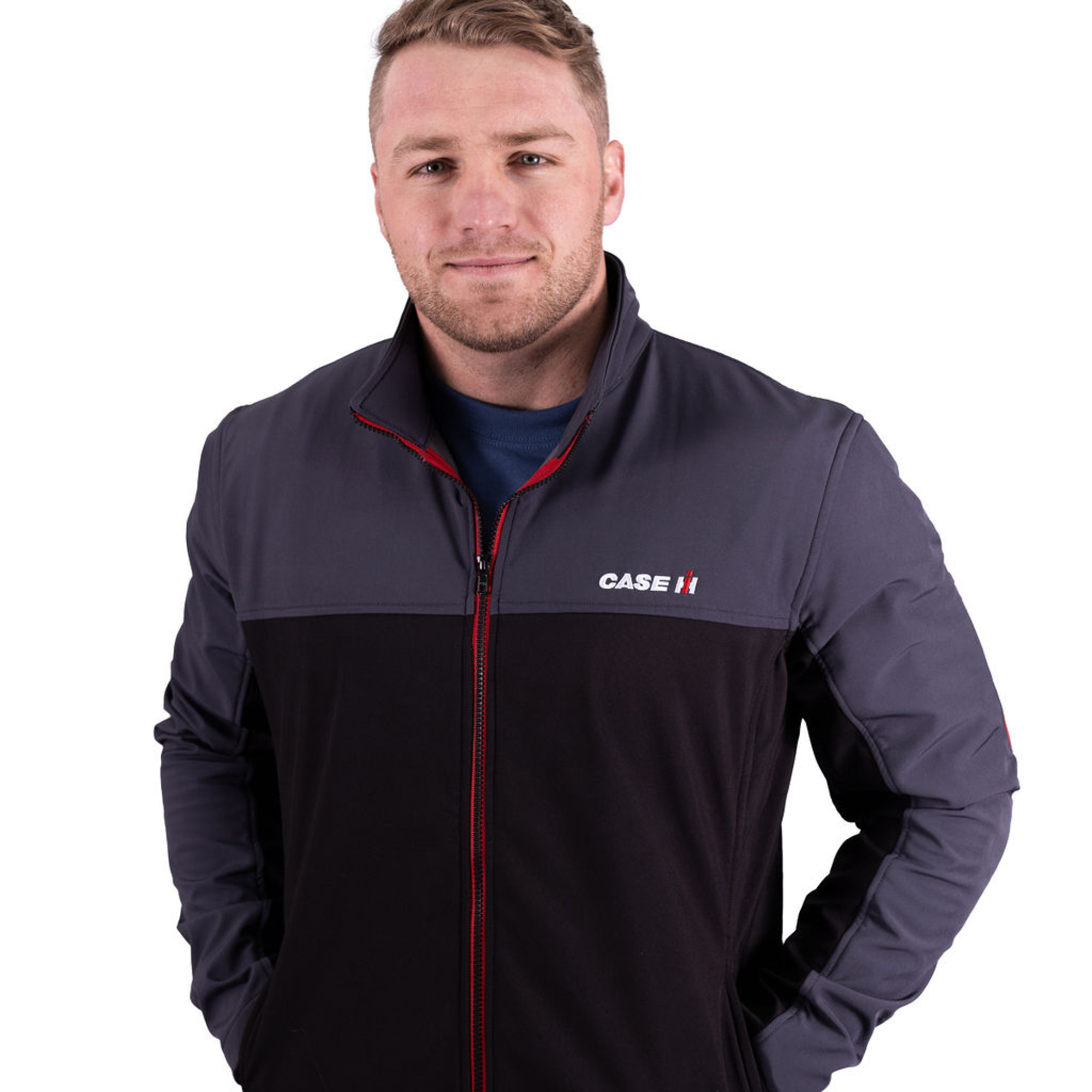 MENS Softshell GREY, BLACK & RED